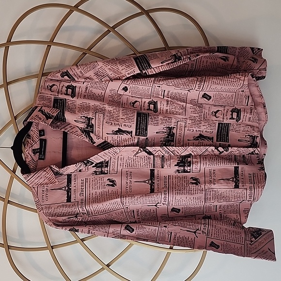 New York & Company | Tops | New York And Company Newspaper Print Button Up Shirt | Poshmark